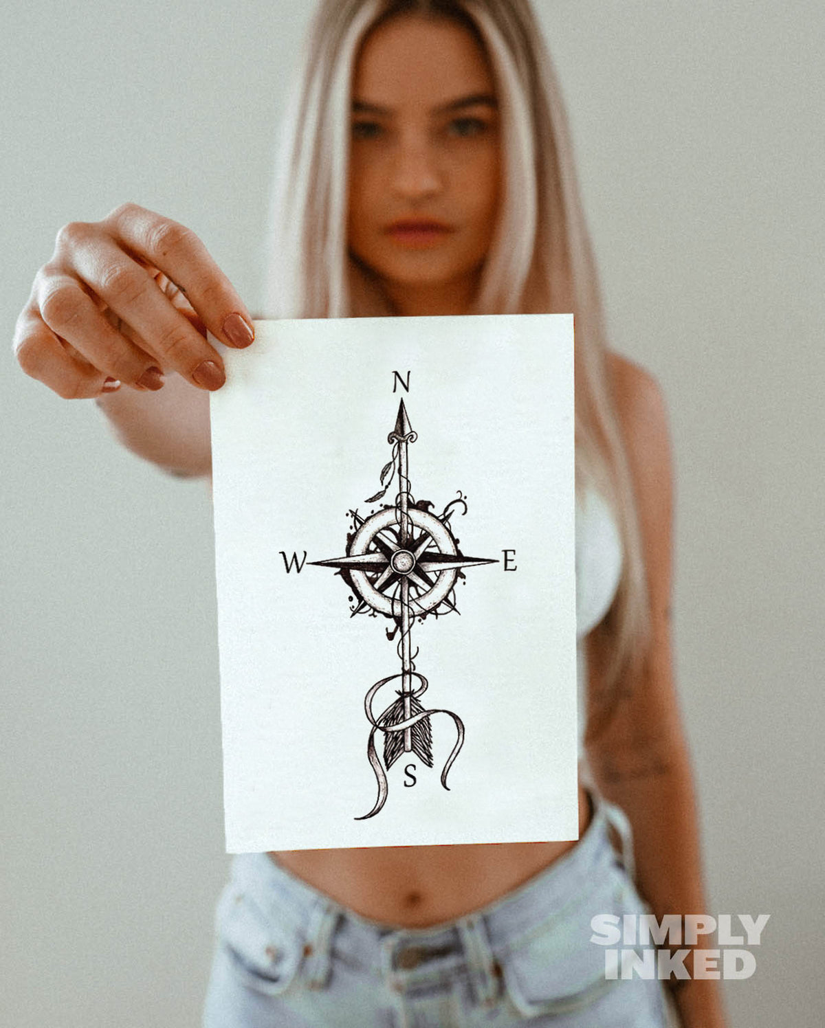 Compass Temporary Tattoo - Simply Inked