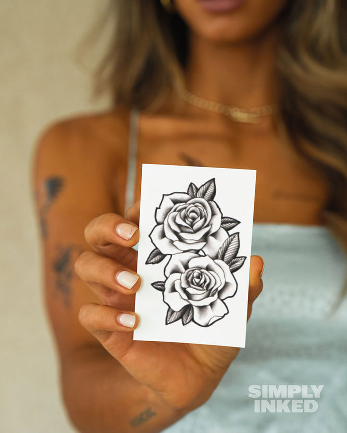 Elegant Roses Temporary Tattoo - Simply Inked